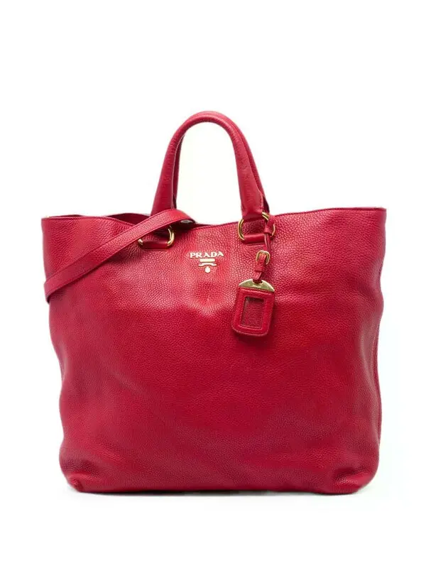 Prada Vitello Daino Open Convertible Tote Satchel