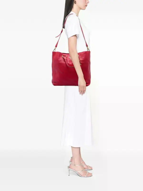 Prada Vitello Daino Open Convertible Tote Satchel