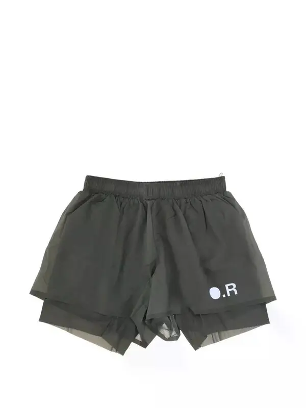OPTIMISTIC RUNNERS Logo-print Layered Shorts