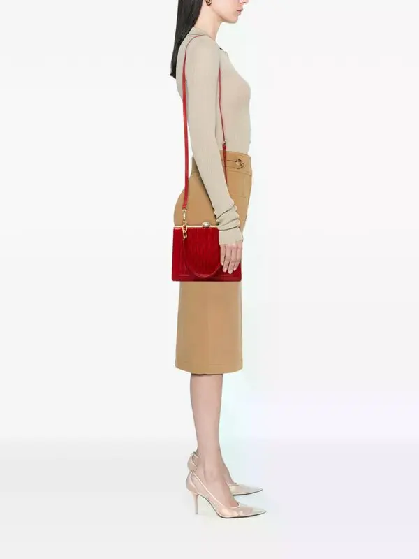 Miu Miu 2010-2026 Matelasse Lambskin Kiss Lock Solitaire Satchel