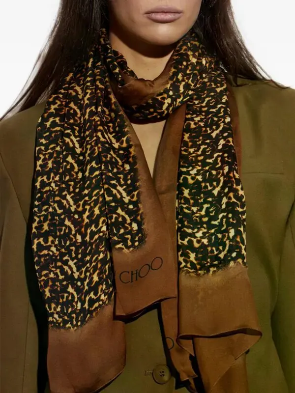 JIMMY CHOO Silk Scarf With Animal Motif