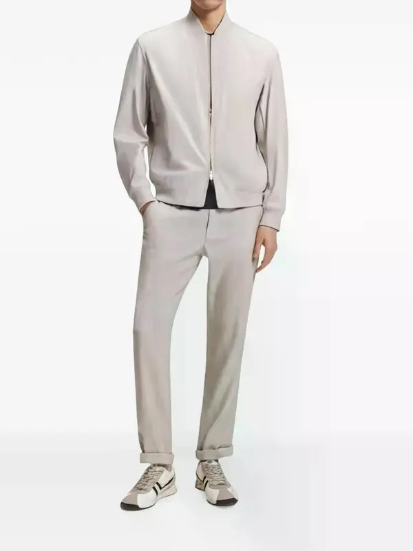 BOSS Linen-blend Trousers With Logo Detail