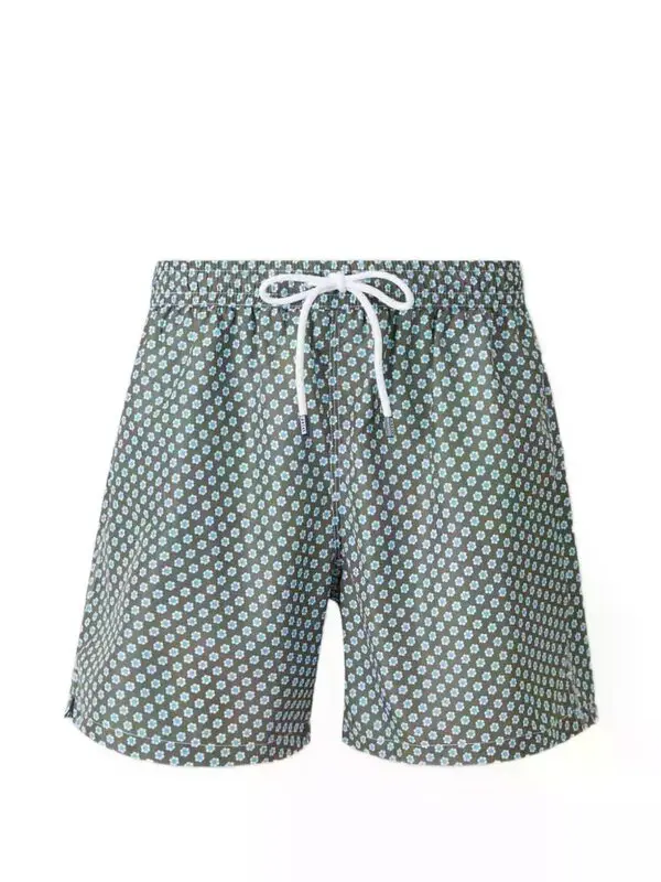 Fedeli Floral-motif Drawstring Swim Shorts