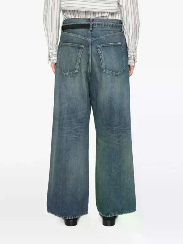 Sacai Distressed Wide-leg Jeans
