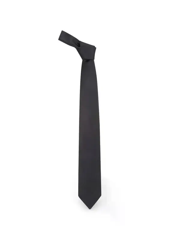 LARDINI Pointed-tip Tie - Black