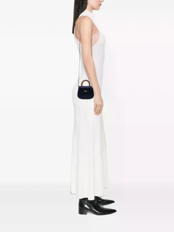 Gucci 20th Century Mini Satin Bamboo Night Satchel - Blue