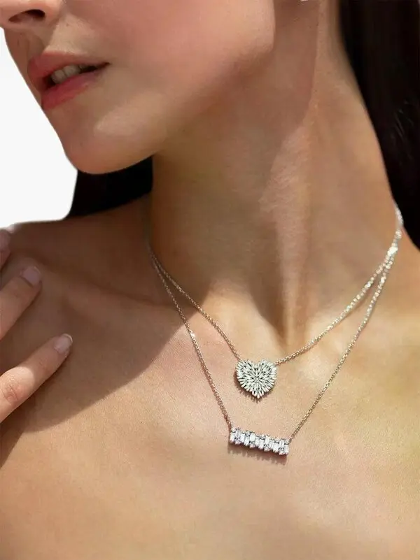 SUZANNE KALAN Diamond Bar Pendant Necklace