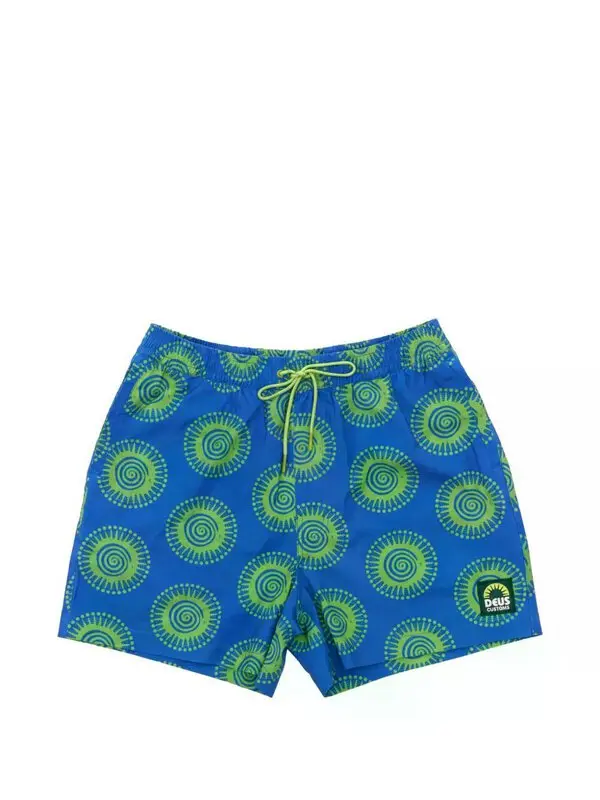 Deus Ex Machina Graphic Print Swim Shorts - Blue