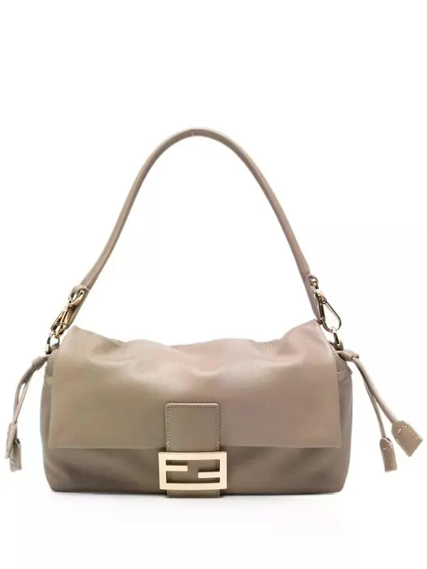Fendi Medium Baguette Leather Shoulder Bag - Neutrals
