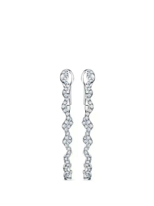 GRAZIELA Rio Diamond Hoop Earrings - Silver