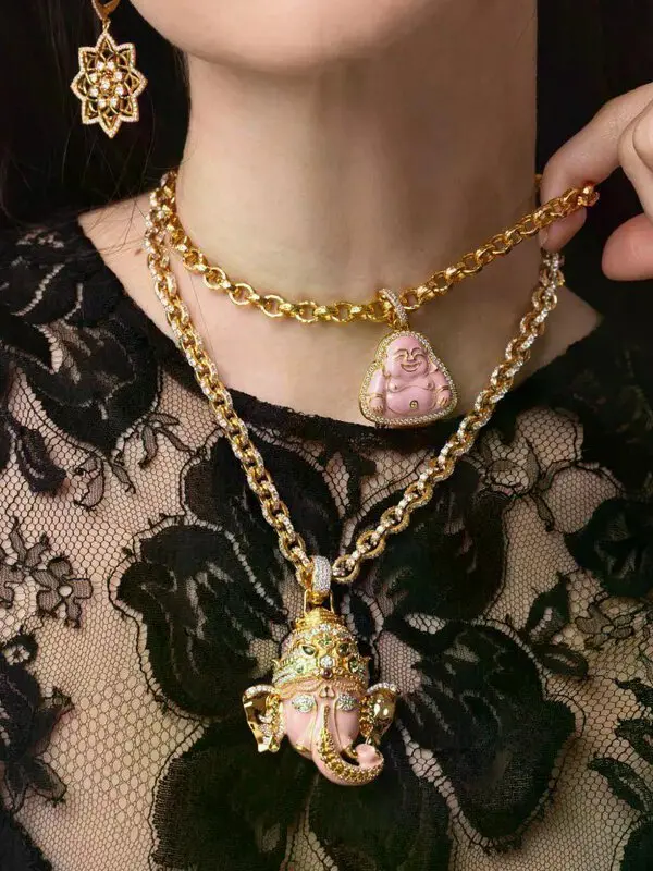BUDDHA MAMA Medium Diamond Enamel Pendant