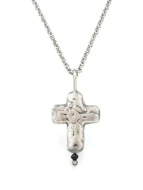 POISONED HEARTS Cross-pendant Rolo-chain Necklace