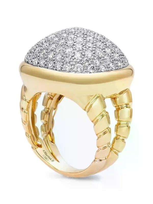 Marina B 18k Yellow Pavé Diamond Tigella Ring