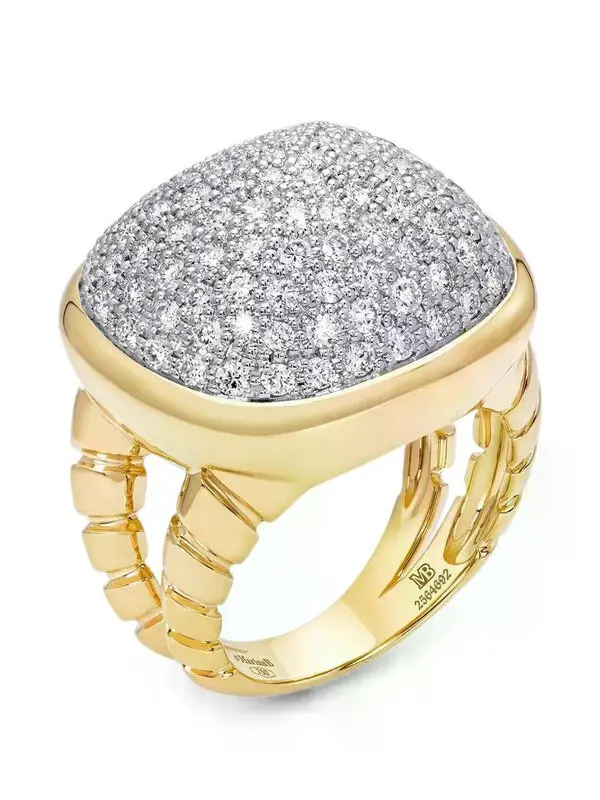 Marina B 18k Yellow Pavé Diamond Tigella Ring