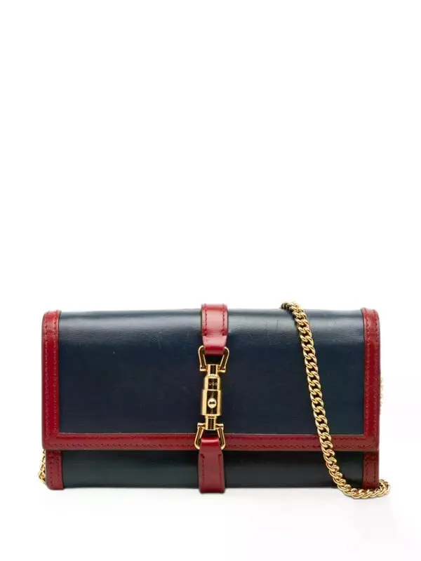 Gucci 2016-2026 Bicolor Calfskin Jackie 1961 Wallet On Chain Crossbody Bag - Blue