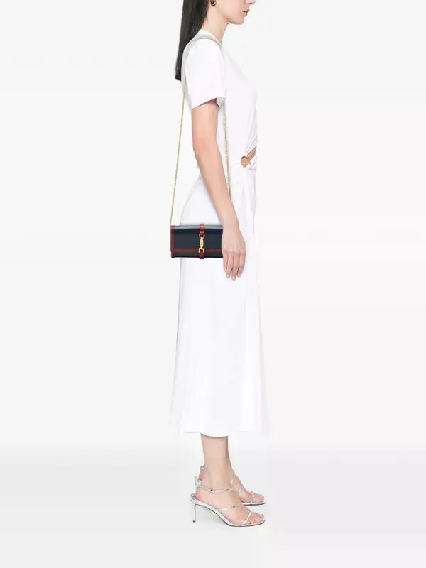 Gucci 2016-2026 Bicolor Calfskin Jackie 1961 Wallet On Chain Crossbody Bag - Blue