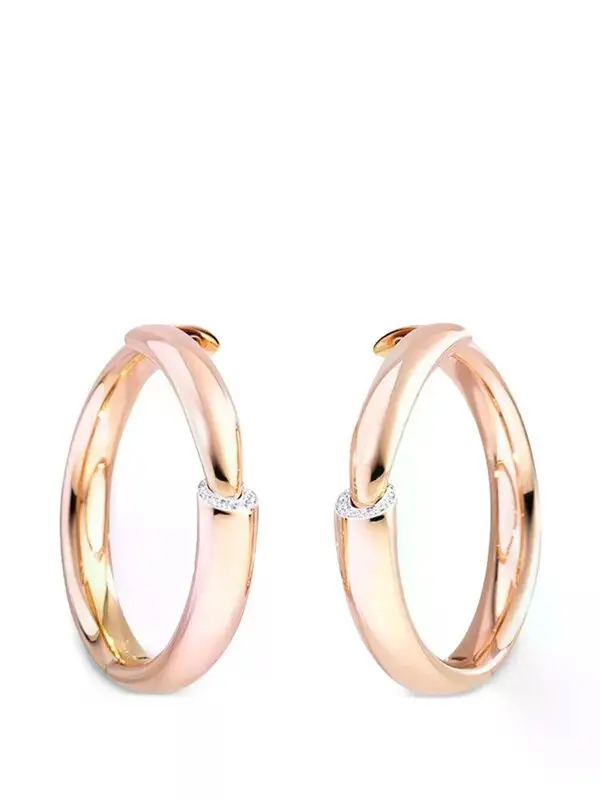 Vhernier Calla Diamond Hoop Earrings In 18k Rose Gold - Pink