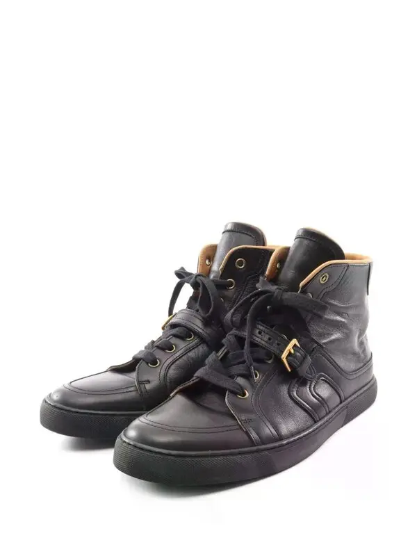 Hermès Leather High-top Sneakers - Black