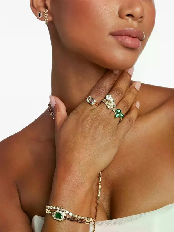 Shay Emerald And Diamond Bracelet - Silver