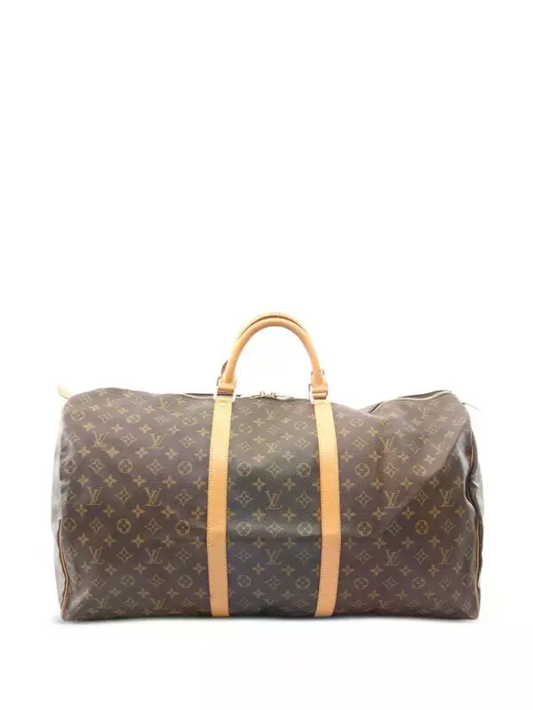 LOUIS VUITTON 2000 60 Keepall Bandoulière Monogram Holdall Bag - Brown