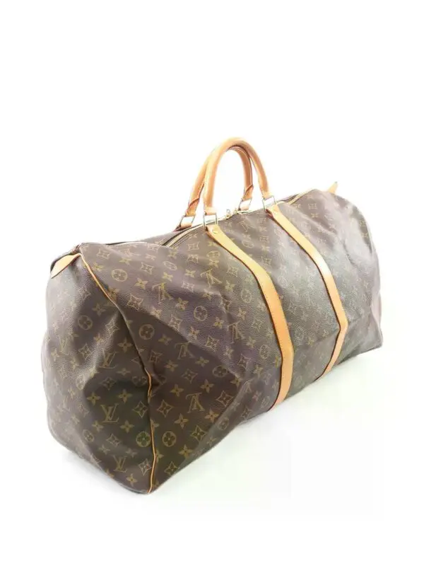 LOUIS VUITTON 2000 60 Keepall Bandoulière Monogram Holdall Bag - Brown