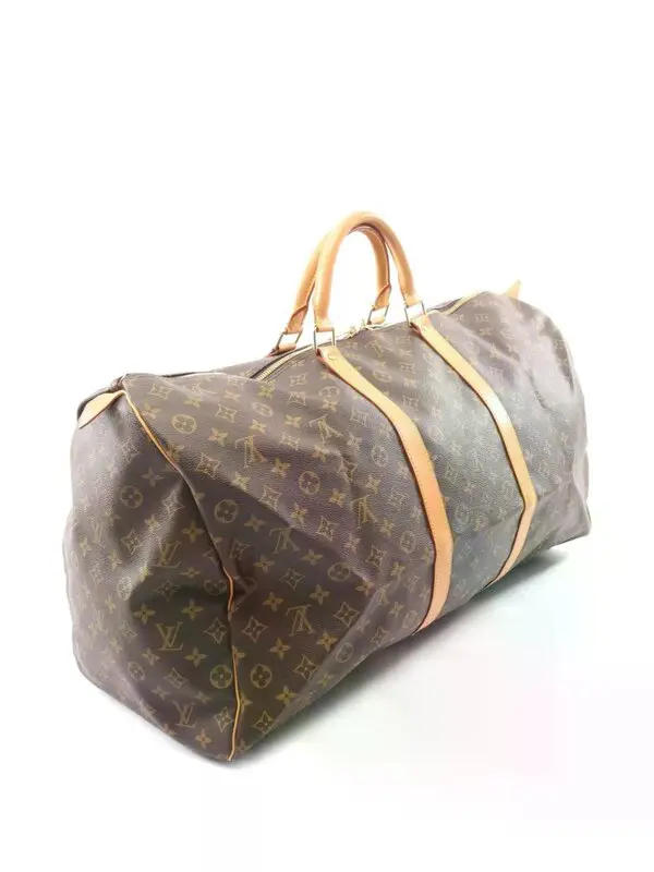 LOUIS VUITTON 2000 60 Keepall Bandoulière Monogram Holdall Bag - Brown