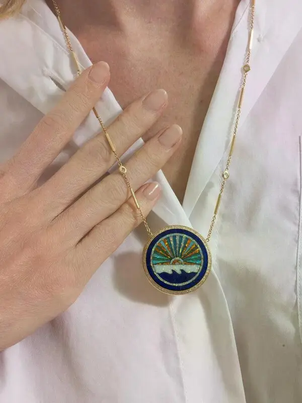 Jacquie Aiche Sunshine Diamond And Opal Necklace