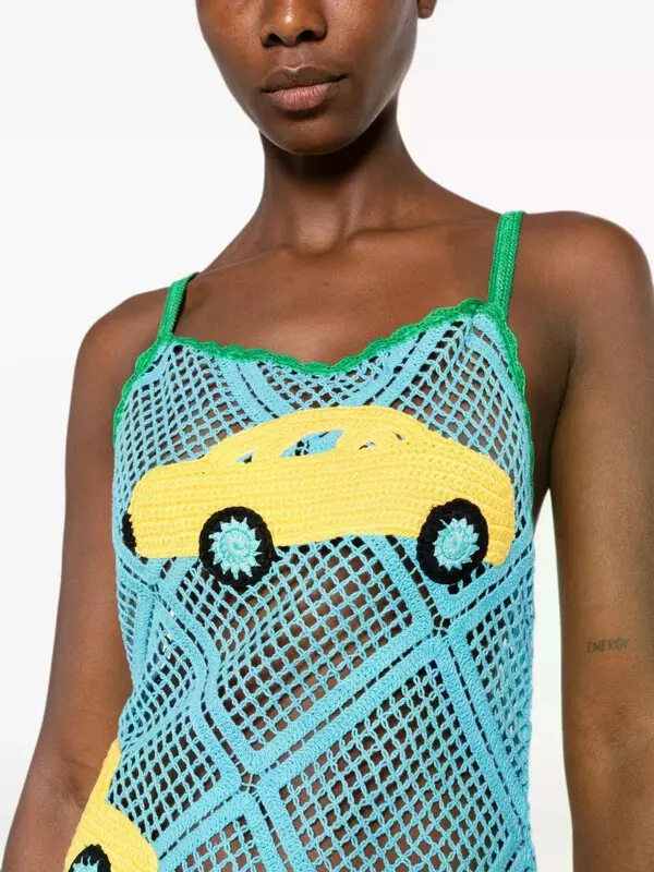 JW Anderson Crochet Car-motif Midi Dress