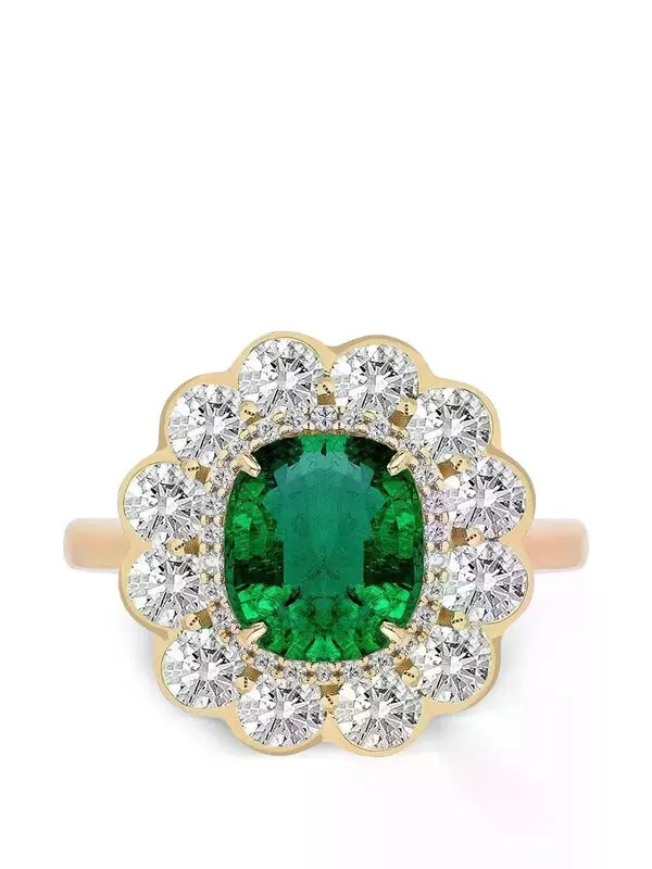 Goshwara G-one Emerald And Diamond Ring - Gold