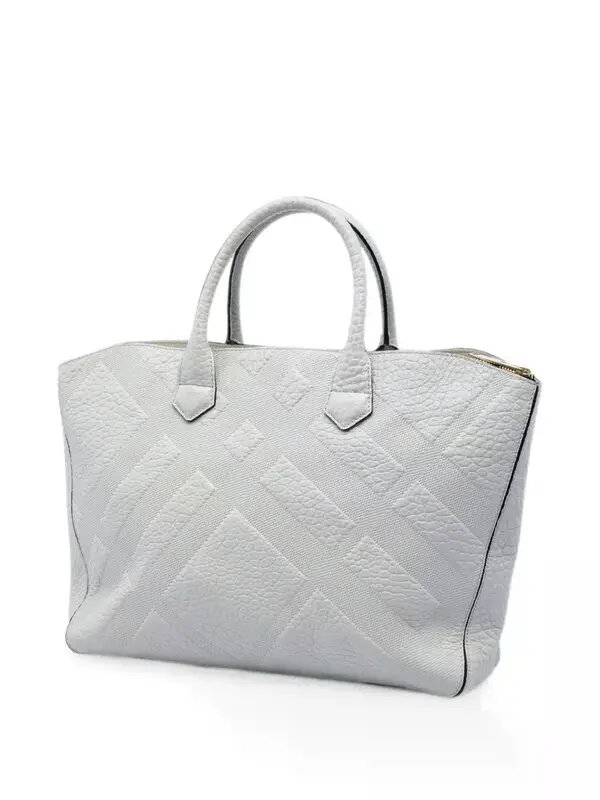 Burberry 2000-2017 Elephant Embossed Calfskin Check Dewsbury Satchel