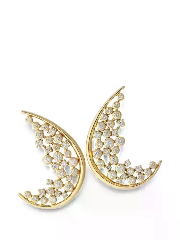 DENISE CASSOU Crescent-shaped Diamond Earrings