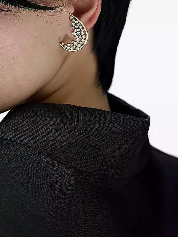 DENISE CASSOU Crescent-shaped Diamond Earrings - Gold