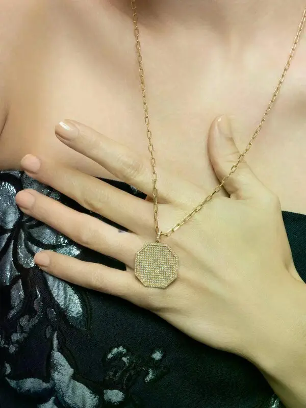 Shay Yellow Diamond Octagon Disc Necklace