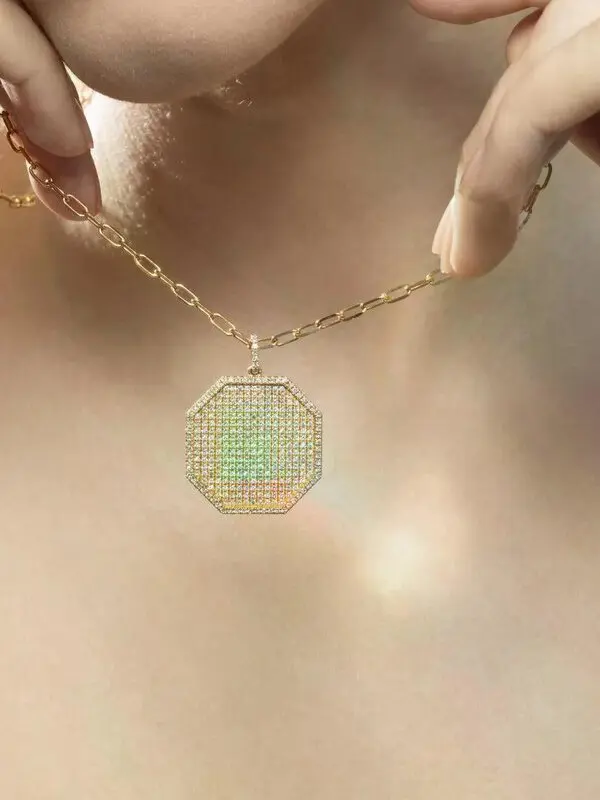 Shay Yellow Diamond Octagon Disc Necklace