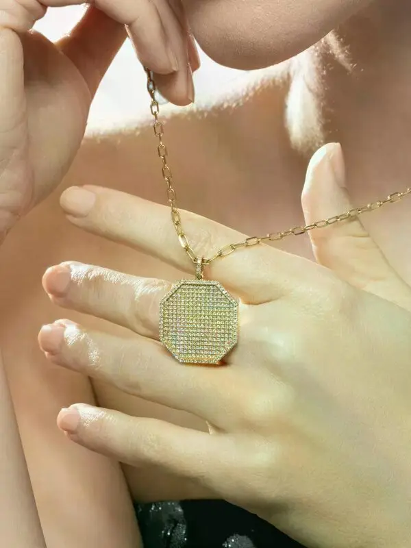 Shay Yellow Diamond Octagon Disc Necklace