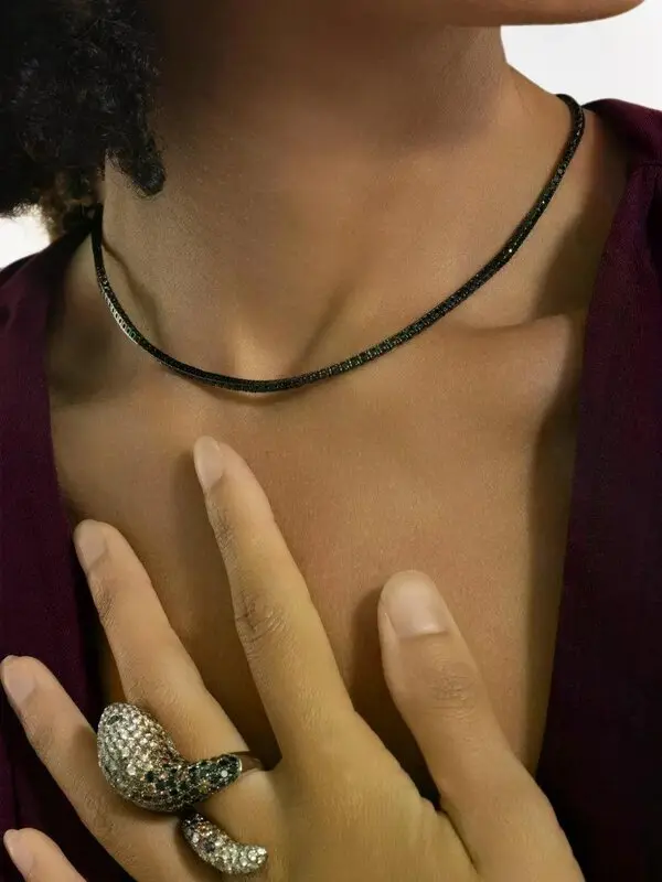 STEFERE Link Diamond Tennis Necklace
