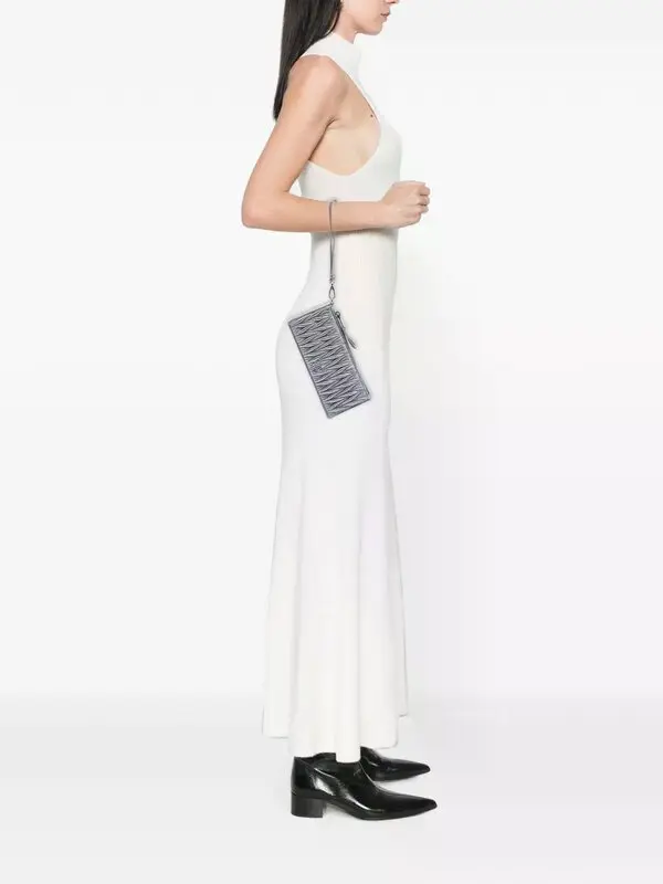 Miu Miu 2010-2026 Metallic Matelasse Nappa Wristlet Clutch Bag - Silver