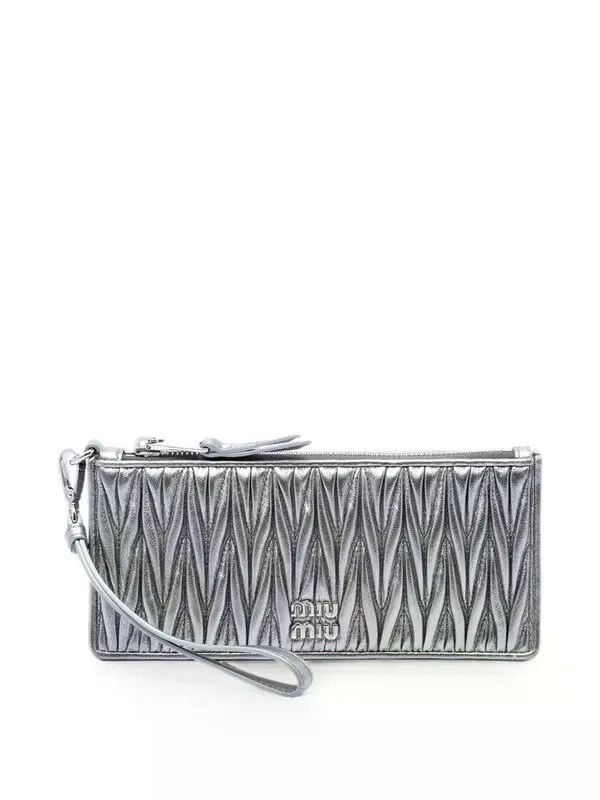 Miu Miu 2010-2026 Metallic Matelasse Nappa Wristlet Clutch Bag