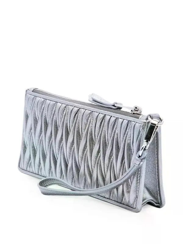 Miu Miu 2010-2026 Metallic Matelasse Nappa Wristlet Clutch Bag