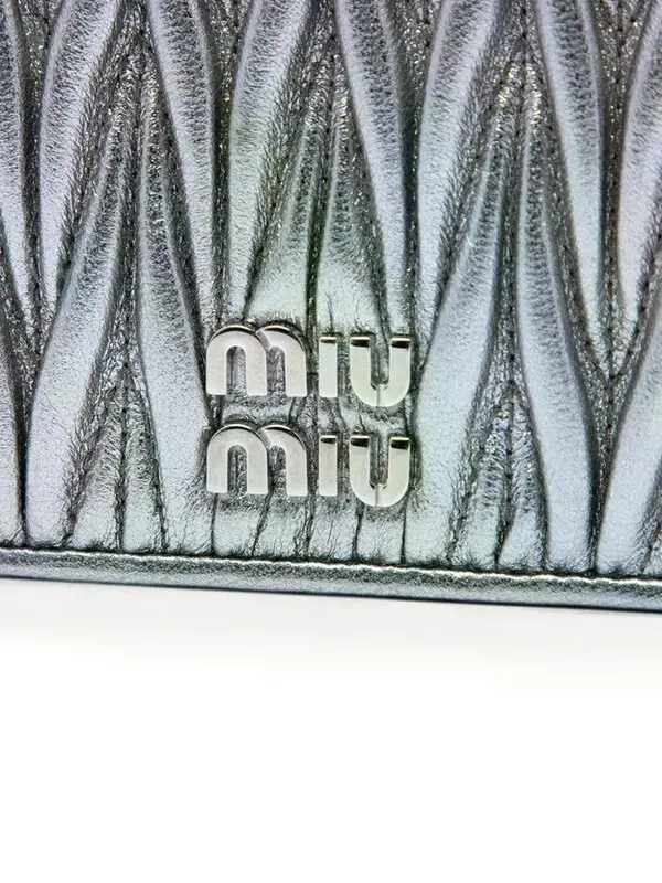 Miu Miu 2010-2026 Metallic Matelasse Nappa Wristlet Clutch Bag