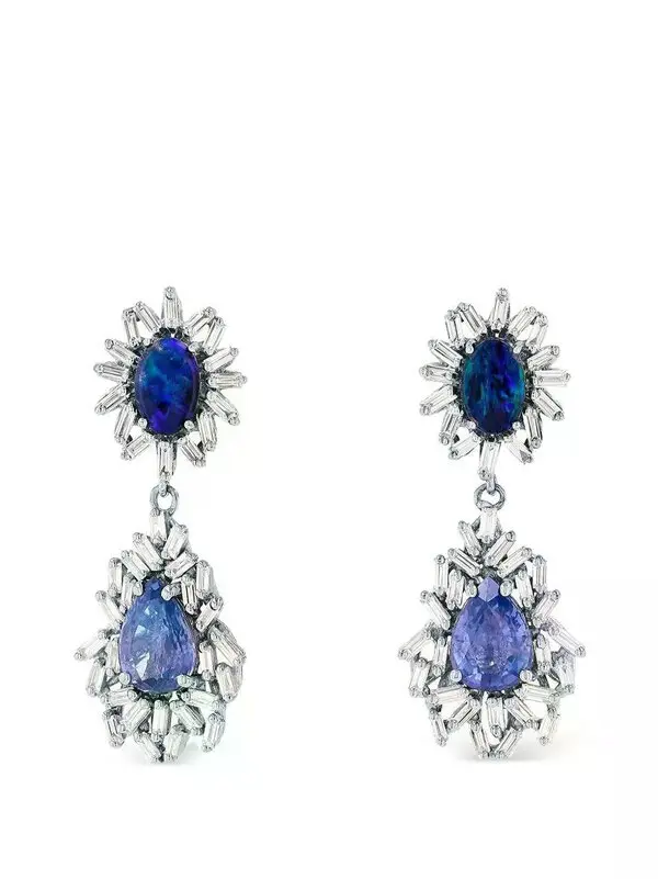 SUZANNE KALAN Sapphire Drop Earrings - Silver
