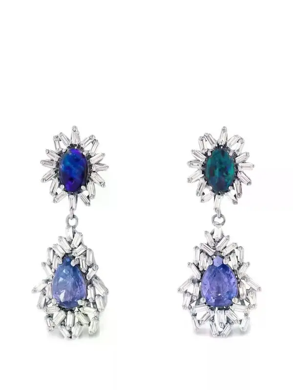SUZANNE KALAN Sapphire Drop Earrings - Silver