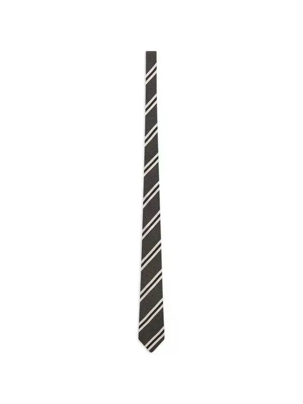 Saint Laurent Striped Silk Jacquard Neck Tie