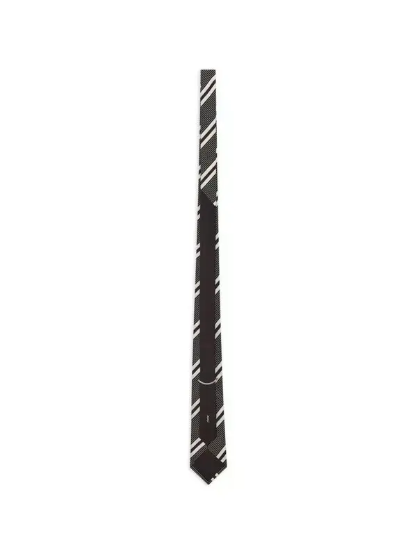 Saint Laurent Striped Silk Jacquard Neck Tie