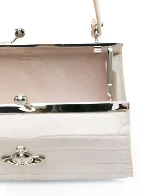 VIVIENNE WESTWOOD Doll Croc-embossed Leather Top Handle Bag