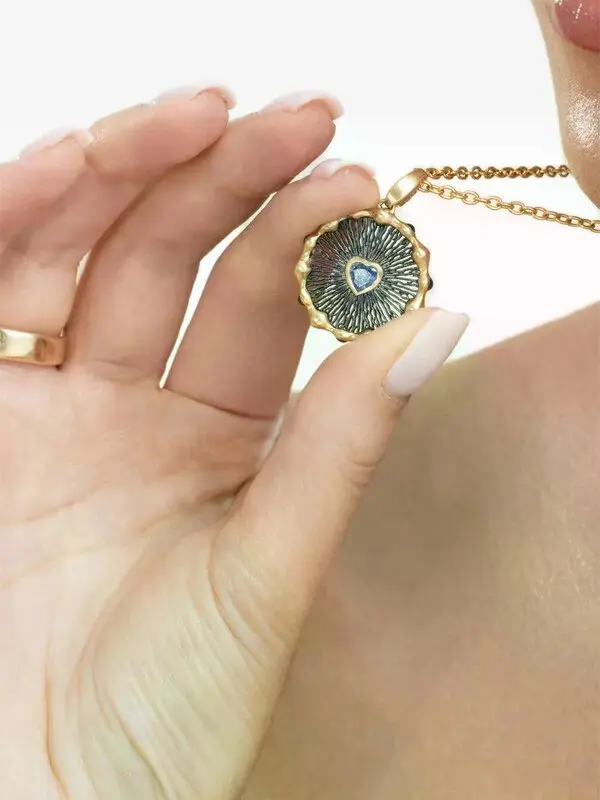 Vram Hypha Sapphire Necklace In 18k Yellow With Bezel-set Sapphires