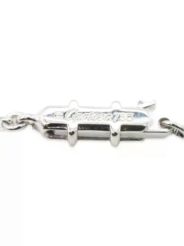 Cartier 18k White Gold Onyx And Diamond Pendant Necklace