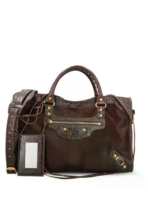 Balenciaga Le City Bag Medium Pony Hair And Lambskin - Brown
