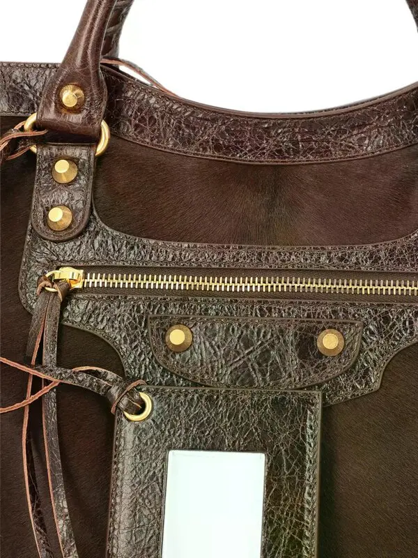 Balenciaga Le City Bag Medium Pony Hair And Lambskin - Brown