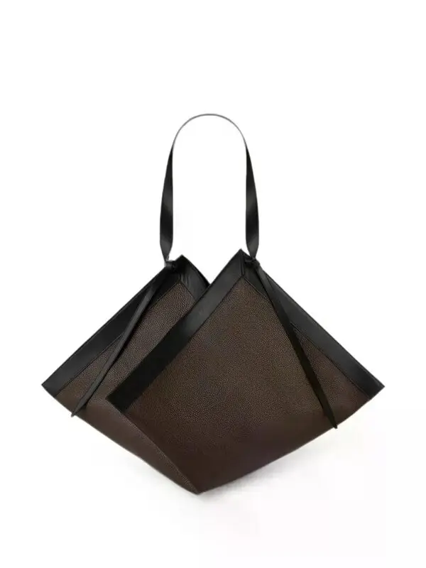 Yuzefi Large Wonton Pebble-grain Tote Bag - Brown
